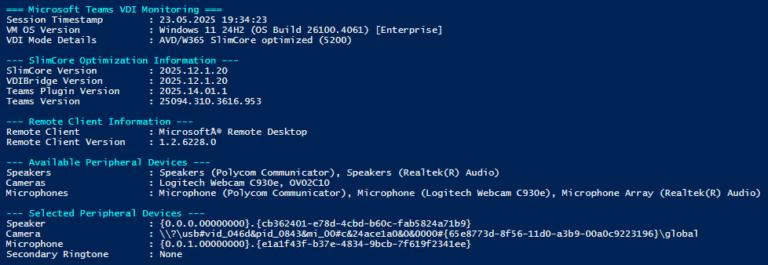 [QuickPost] (new) Microsoft Teams VDI – Monitoring API Script (W365 ...